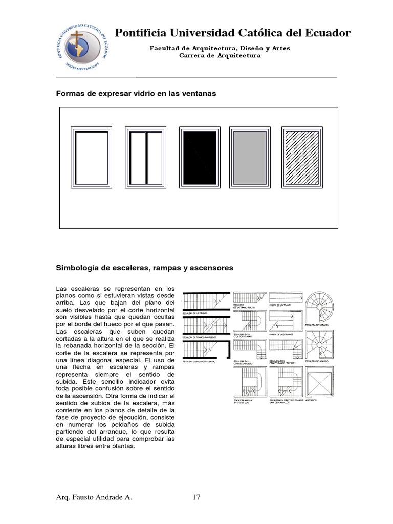 Simbología escaleras rampas ascensores planos arquitectura | PDF ...