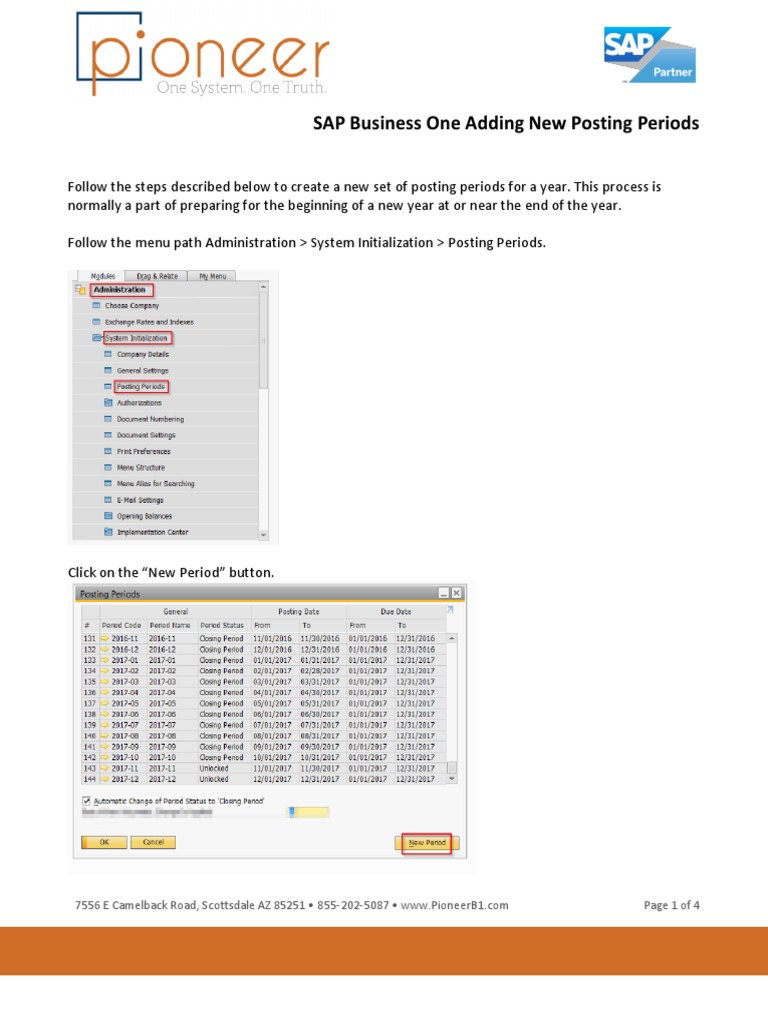Adding New Posting Periods | PDF