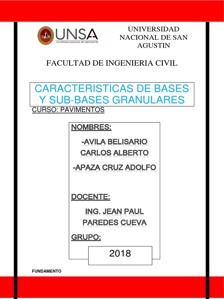 Características de bases y sub-bases granulares para pavimentos | PDF | Agua | Hormigón