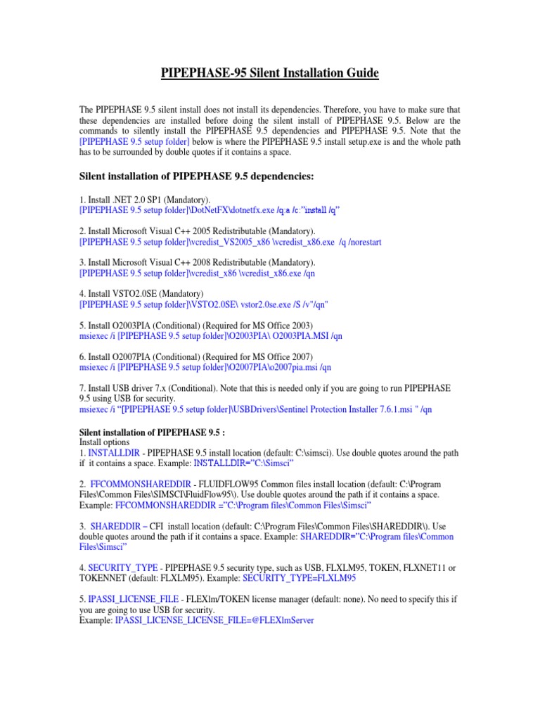 PIPEPHASE Silent Install Guide | Download Free PDF | Icon (Computing) | Computer File