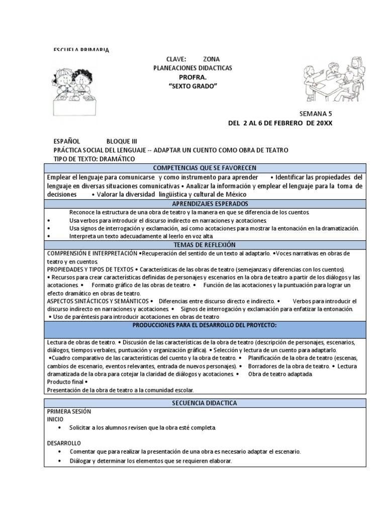 Planeacion 6o. Bim-III-semana 5 | PDF | Ritmo | Teatro