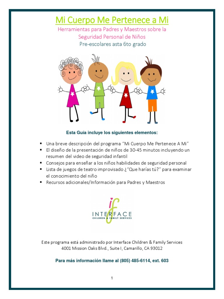 Seguridad Infantil: Mi Cuerpo Me Pertenece | PDF | Abuso sexual | Abuso ...