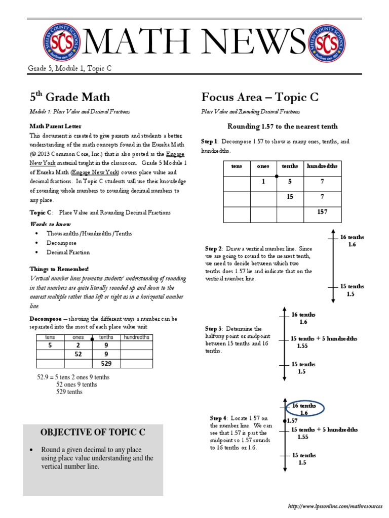 Module 1 Topic C-Grade 5 | PDF | Rounding | Fraction (Mathematics)