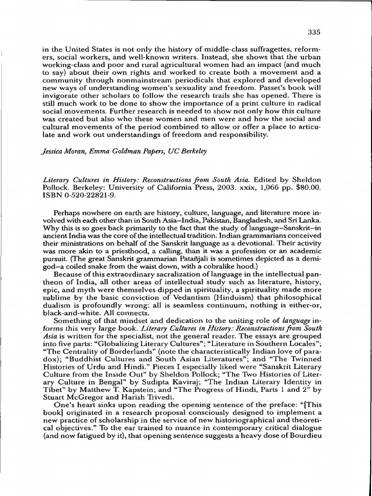 Review of Literary Cultures in History: Reconstructions From South Asia ...