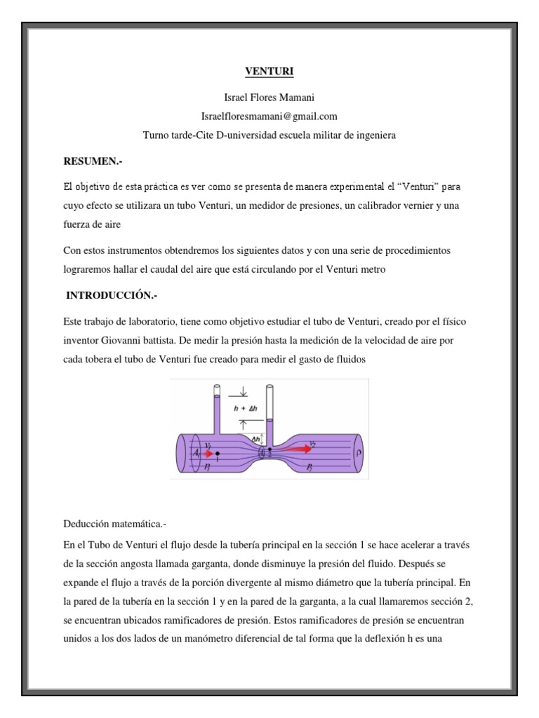 VENTURI | PDF | Presión | Física