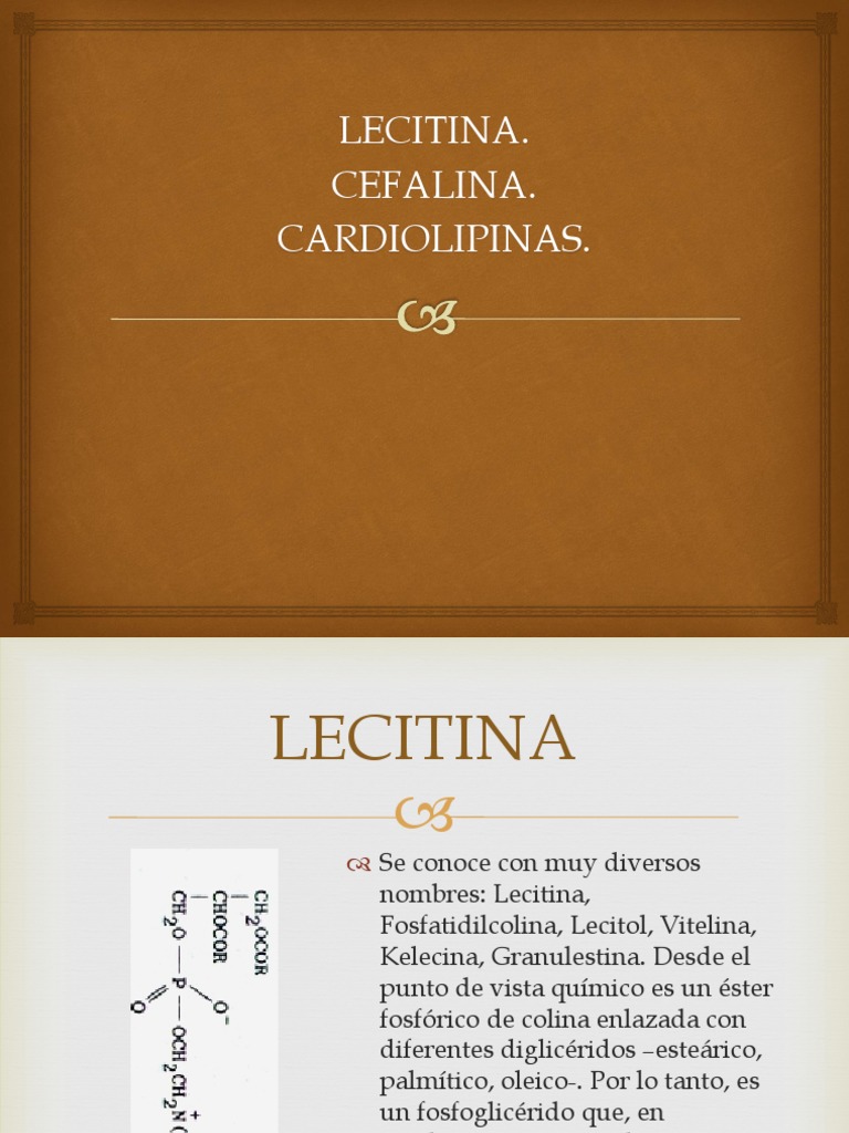 Lecitina, Cefalina, Cardiolipinas | Biología Molecular | Biología Celular