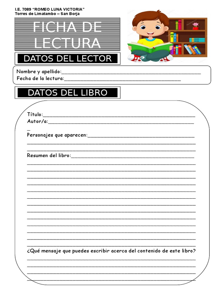 Ficha de Lectura - Biblioteca Escolar | PDF | Juegos y actividades
