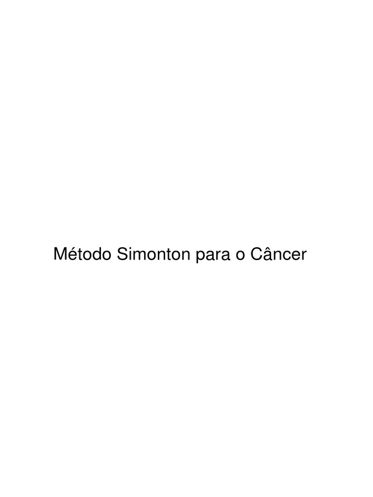 Método Simonton para o Câncer | PDF | Humano | Psicologia