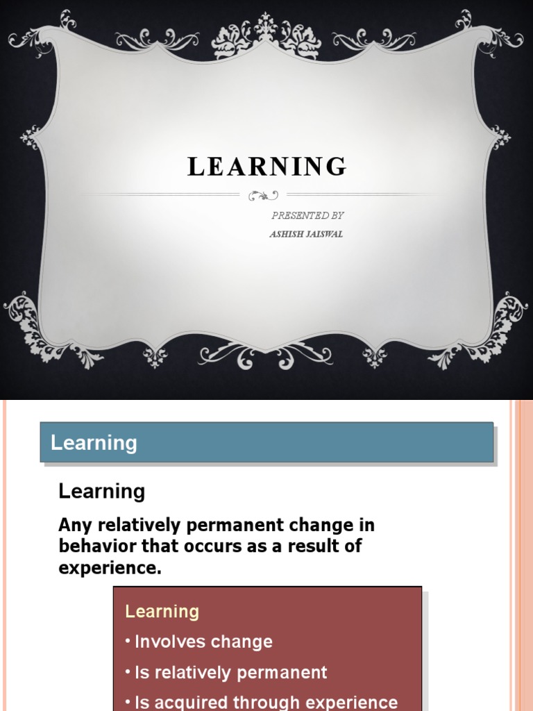 Learning Pdf Classical Conditioning Learning