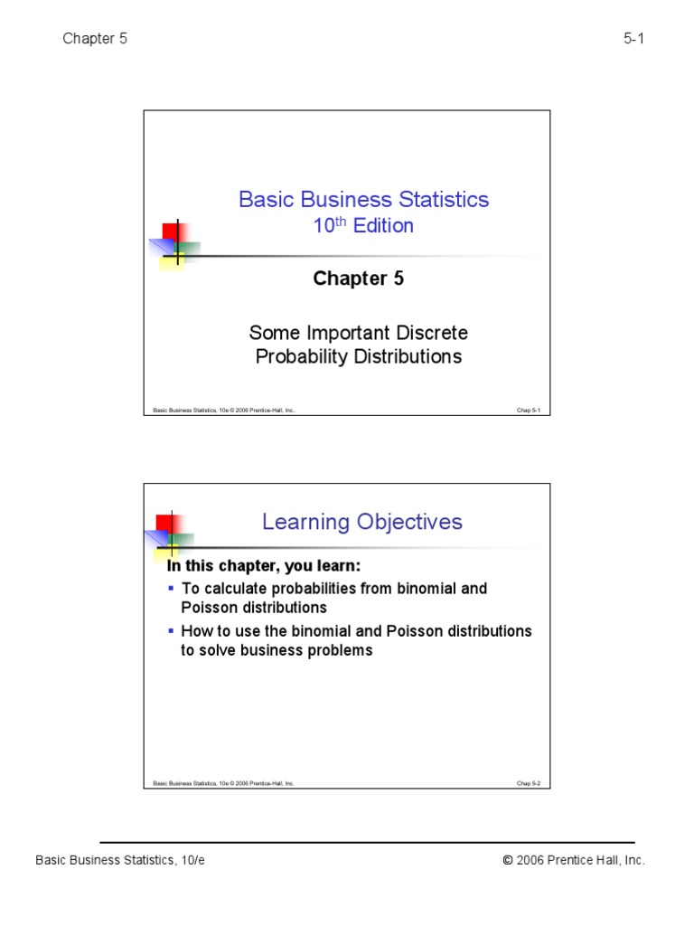 Basic Business Statistics: Learning Objectives | PDF | Probability ...