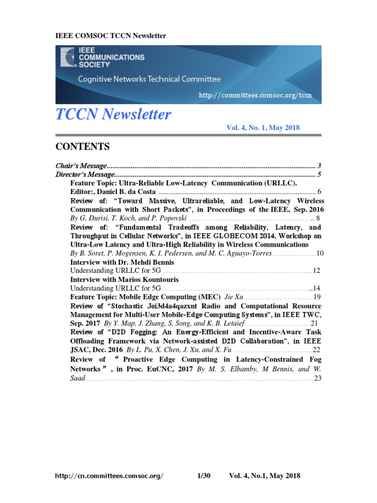 Newsletter May 2018 Urlcc and Mec | PDF | Computer Network | Latency (Engineering)