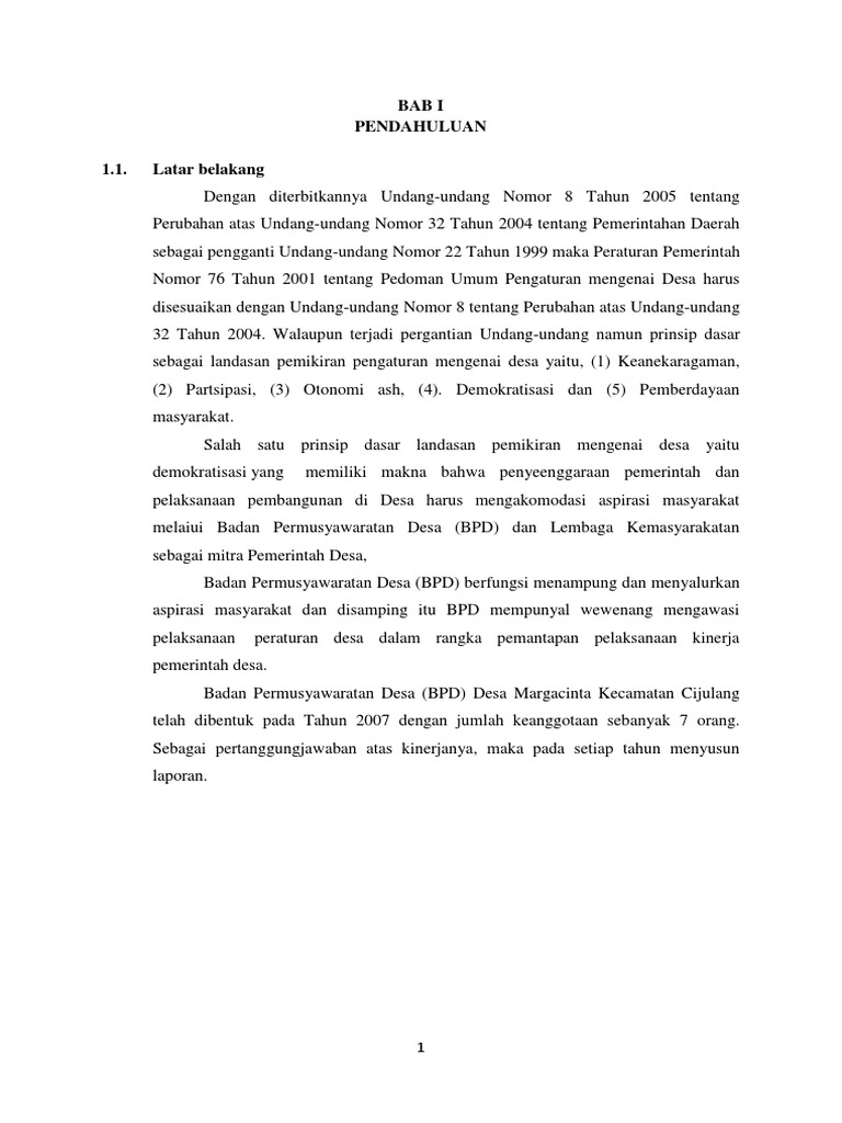 Contoh Laporan BPD | PDF