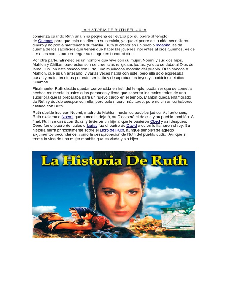 La Historia de Ruth Pelicula | PDF