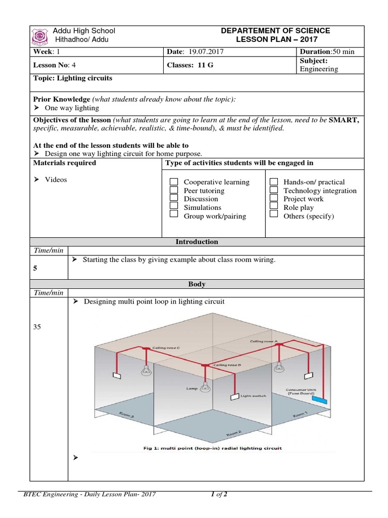 Designing Multi-Point Lighting Circuits: A Lesson Plan for Teaching ...