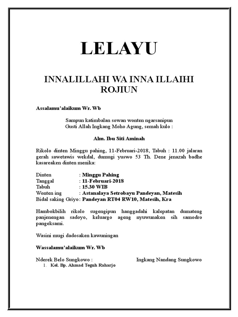 Format Lelayu (A4) | PDF