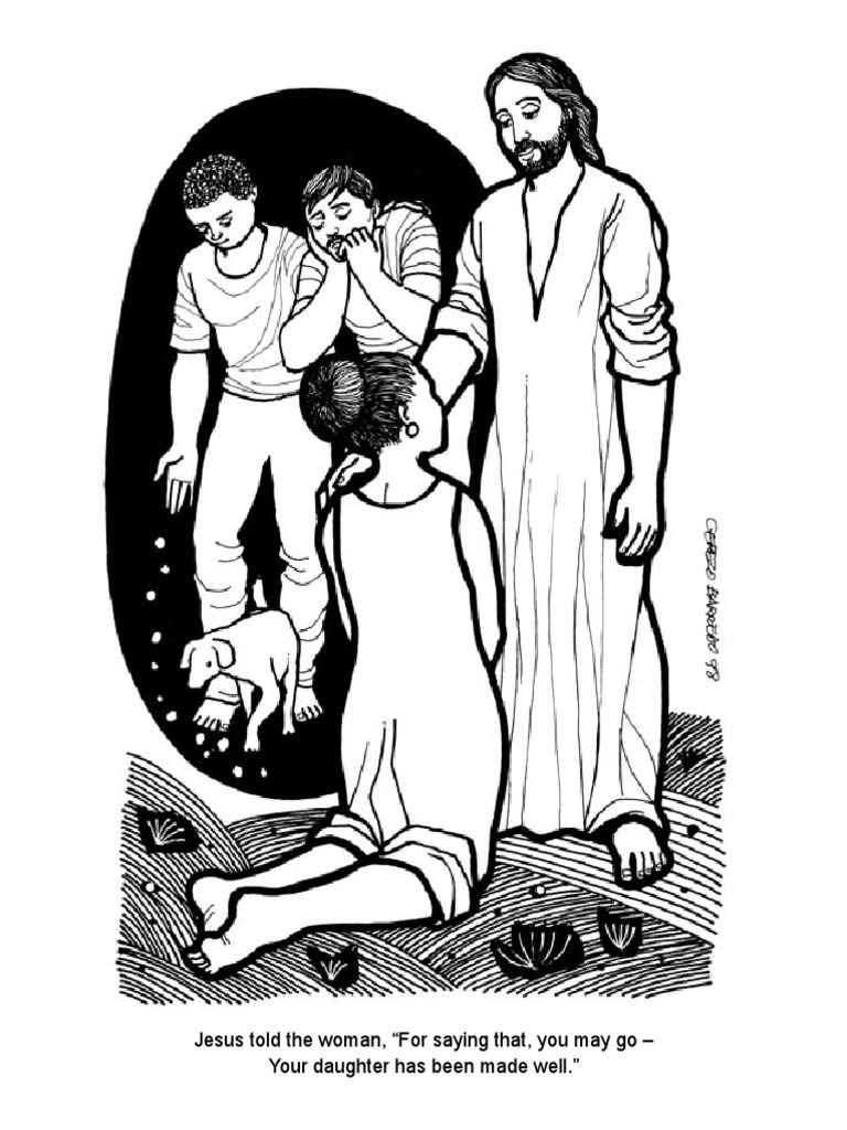 Mark 7.24 - 37 Coloring Page | PDF