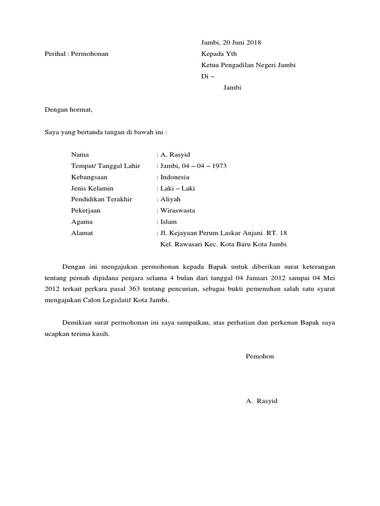 Surat Pernyataan Caleg | PDF