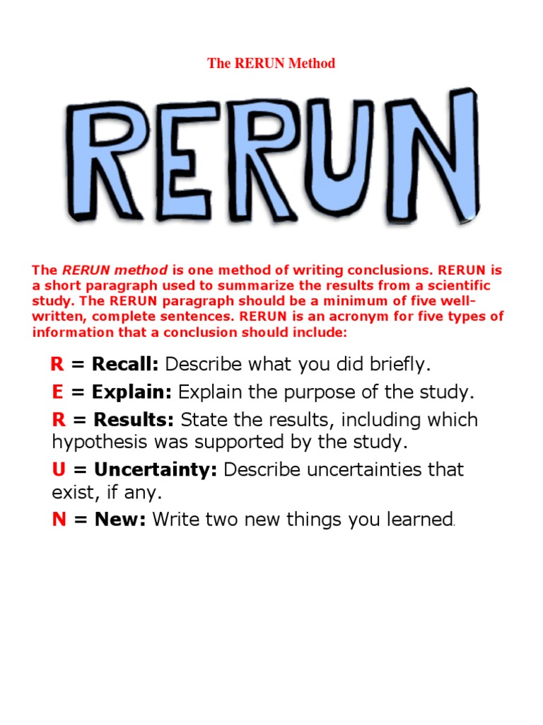 The RERUN Method | PDF