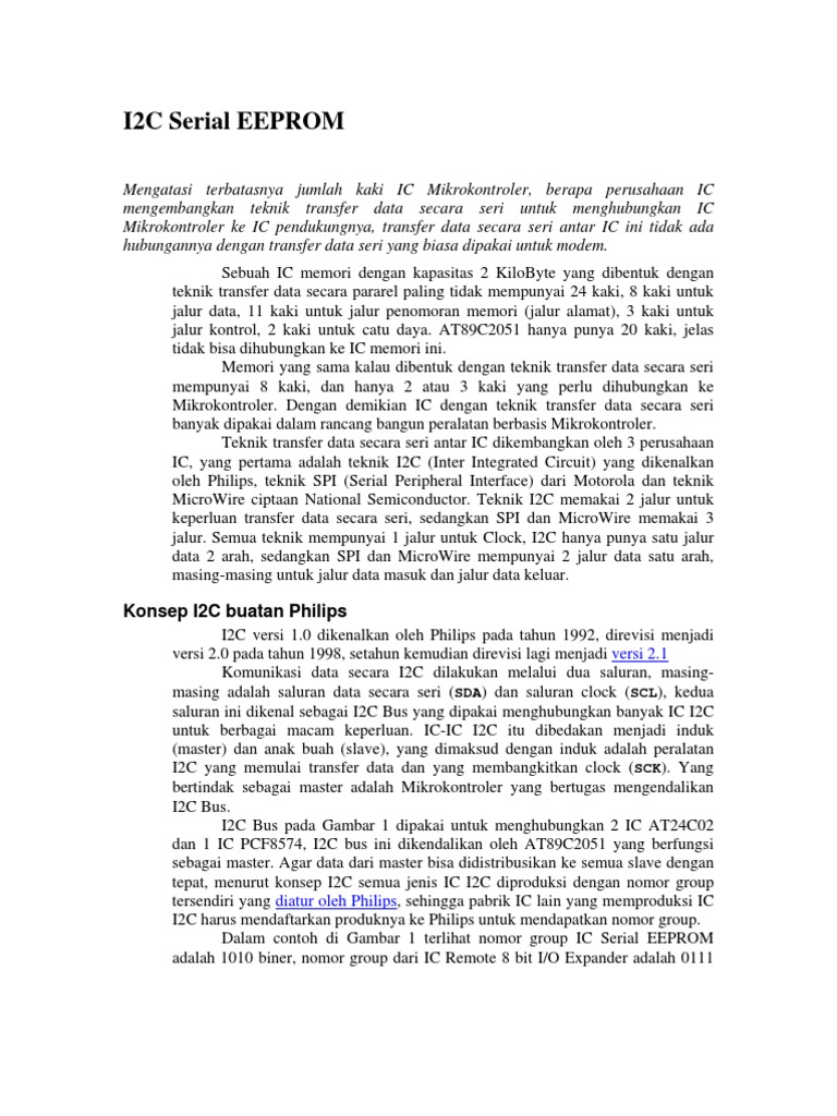 I2c Serial Eeprom | PDF