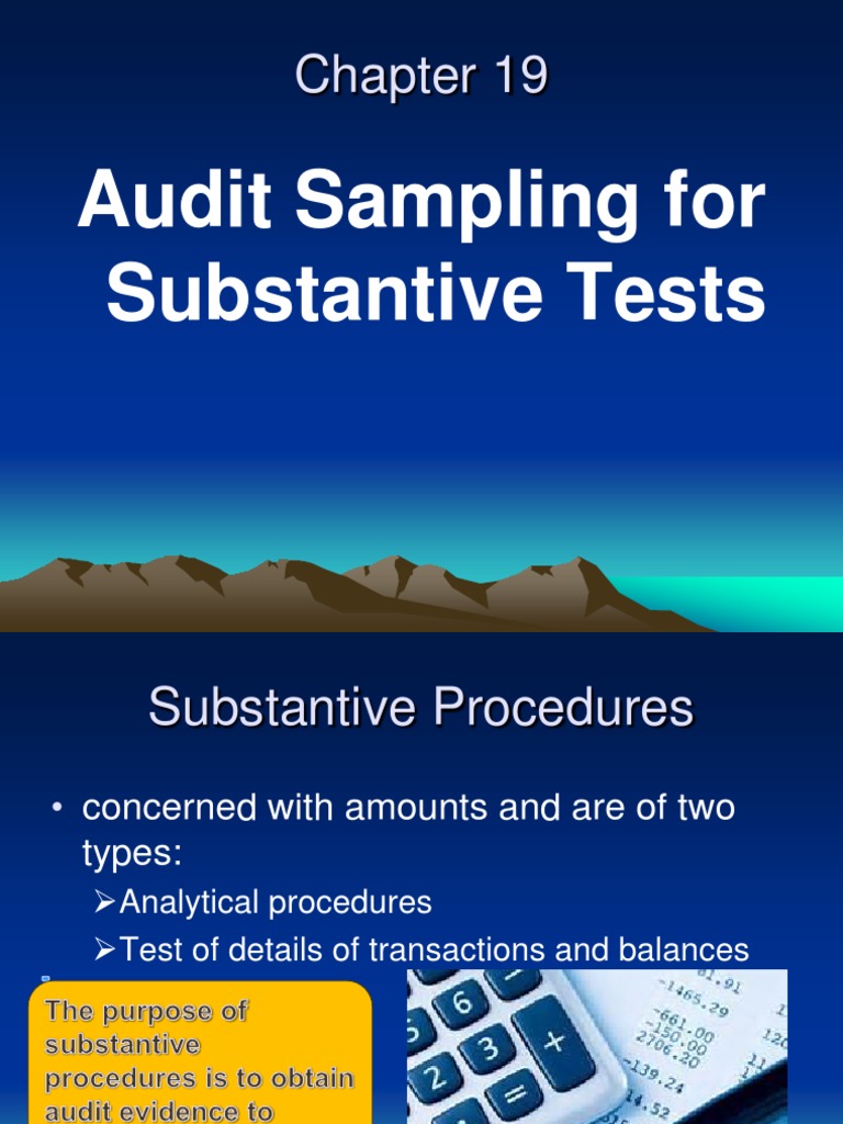 Chapter 19 Audit Sampling For Substantive Testing | PDF | Sampling ...