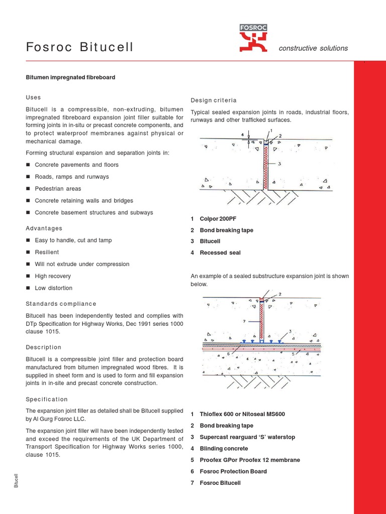 Fosroc Bitucell | Download Free PDF | United Arab Emirates | Concrete