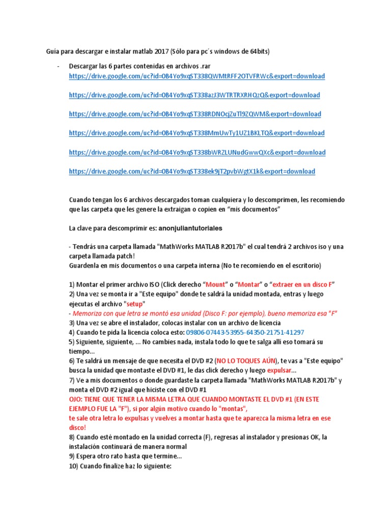 Guía para Descargar e Instalar Matlab 2017 | PDF | Archivo de computadora | Informática