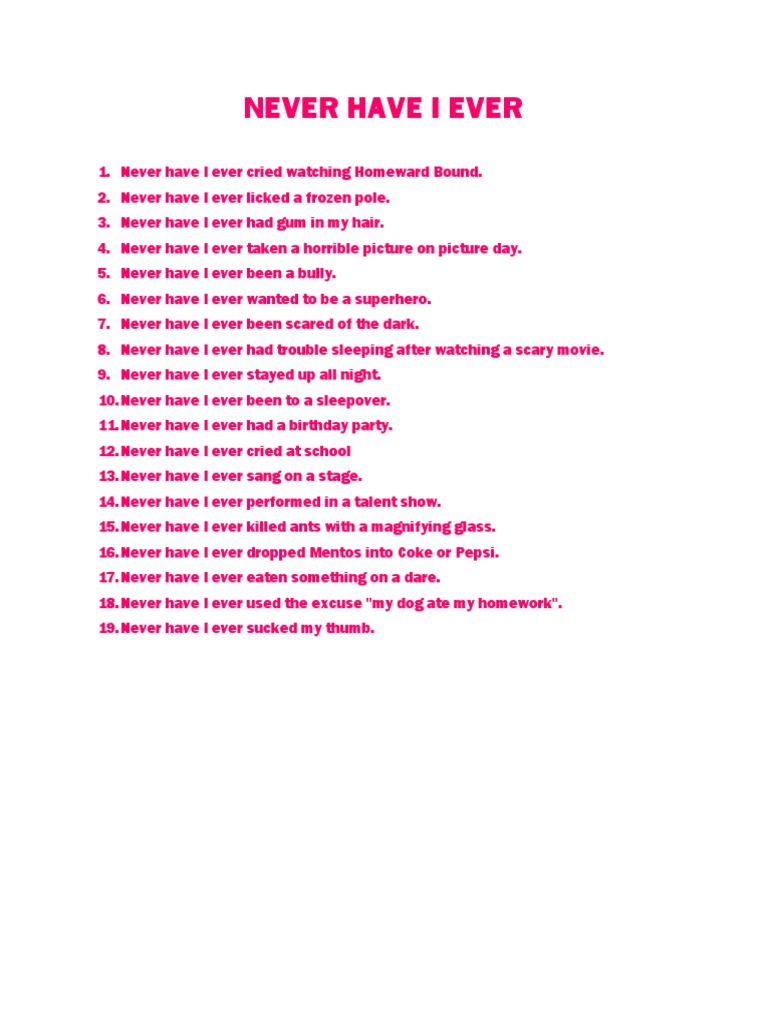 Never Have I Ever | PDF