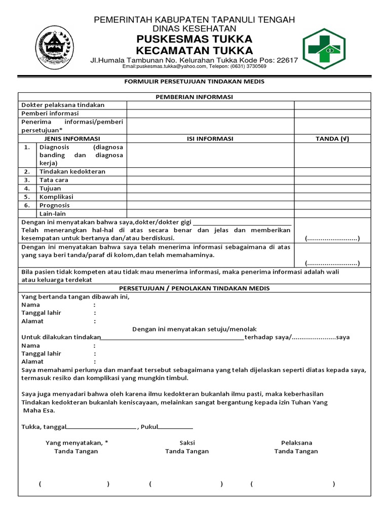 Form Persetujuan Tindakan Medis | PDF