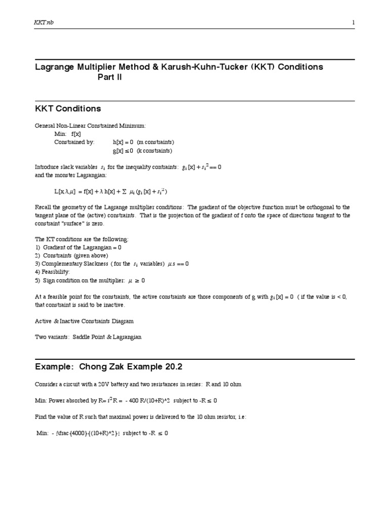 KKT | PDF | Algorithms | Systems Theory
