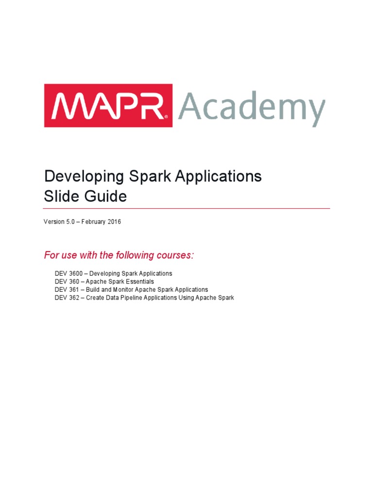 DEV3600SlideGuide PDF | PDF | Apache Spark | Apache Hadoop