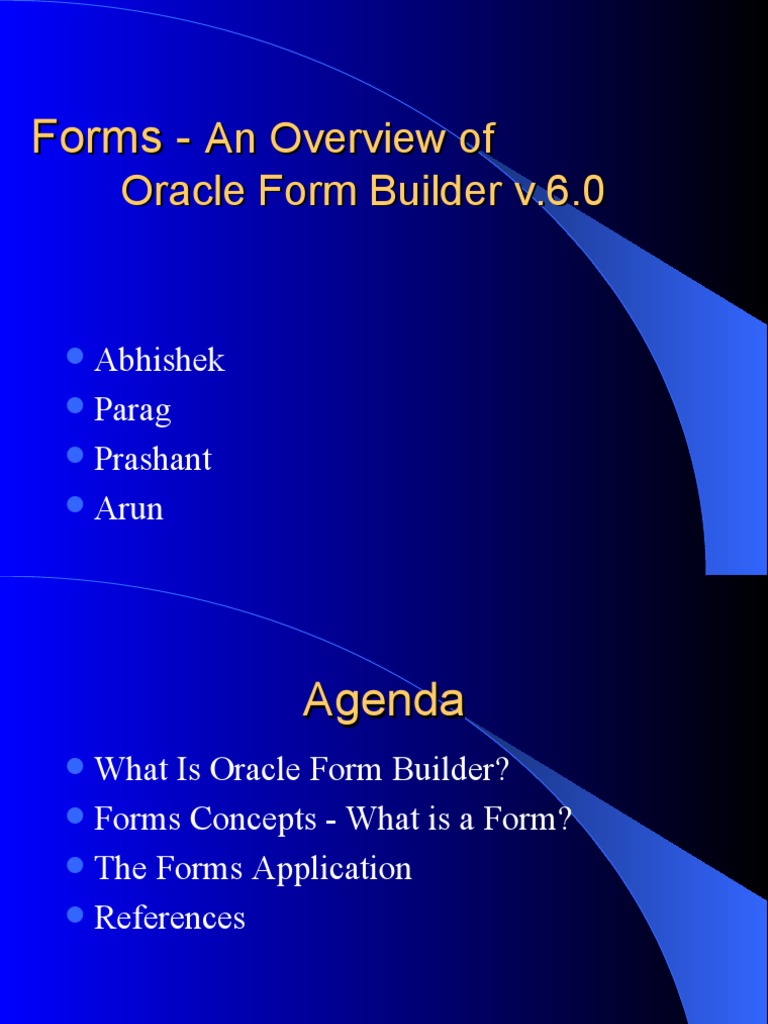 An Overview Of Oracle Form Builder V60 Pdf Plsql Databases