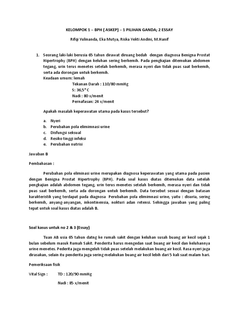 Soal KMB (Bph-Askep) | PDF