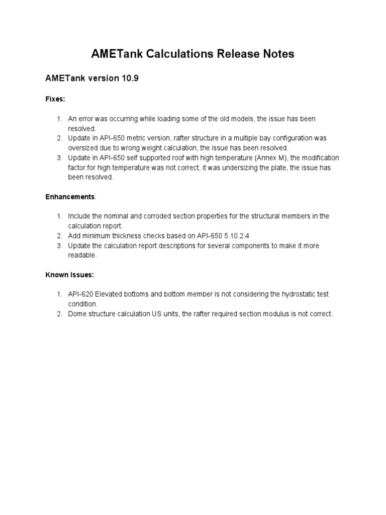 AMETank 10.10.8 Release Notes | PDF | Technology & Engineering