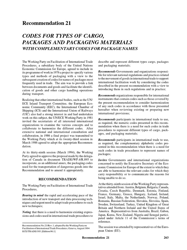 Cargo Code Type PDF | PDF | Packaging And Labeling | Cargo
