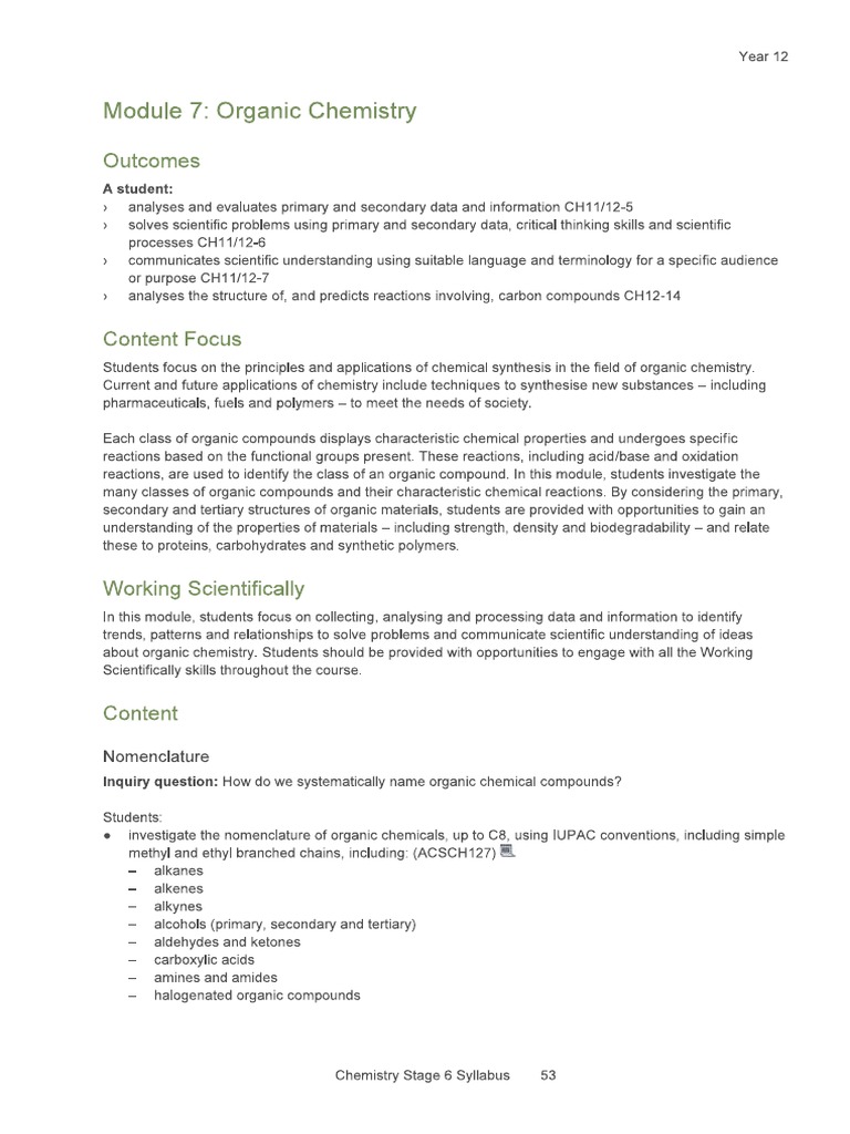 Organic Chemistry - Module 7 | PDF