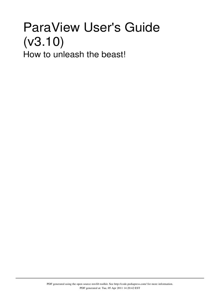 ParaView User's Guide v3.10 PDF | PDF | Graphical User Interfaces | 3 D Computer Graphics