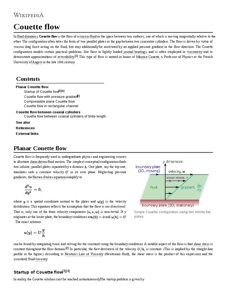 Couette Flow | PDF | Fluid Dynamics | Civil Engineering