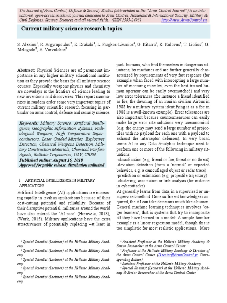 Current Military Science Research Topics | PDF | Superconductivity ...