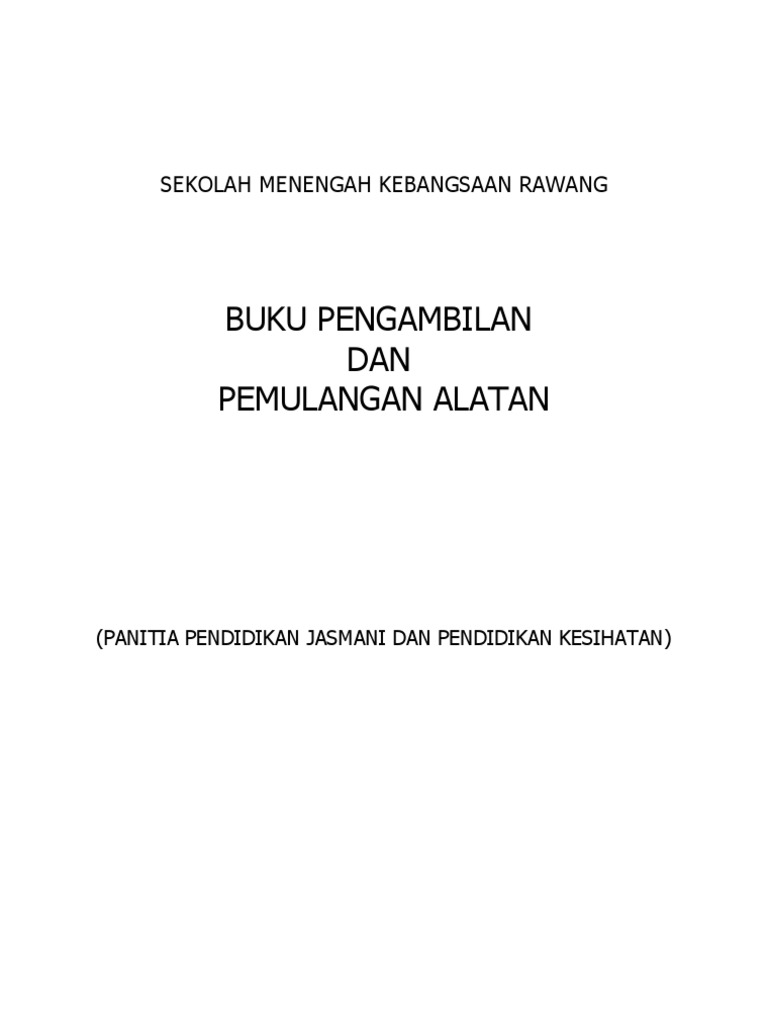 Buku Rekod Pinjaman Alatan | PDF