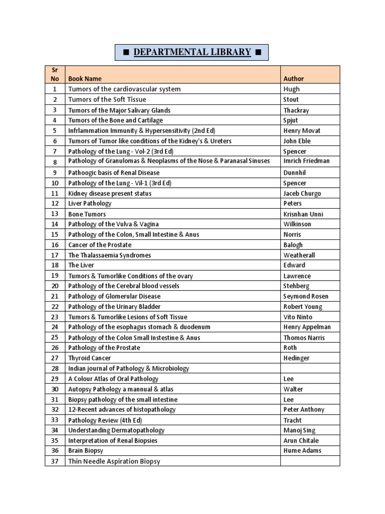 10 Departmental Library PDF | PDF | Cytopathology | Pathology