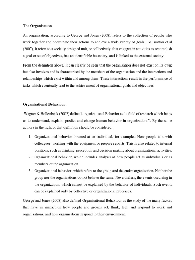 Organisational Behaviour Assignment | PDF | Organizational Behavior | Goal