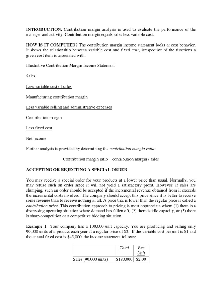 Contribution Price. This Contribution Approach To Pricing Is Most ...