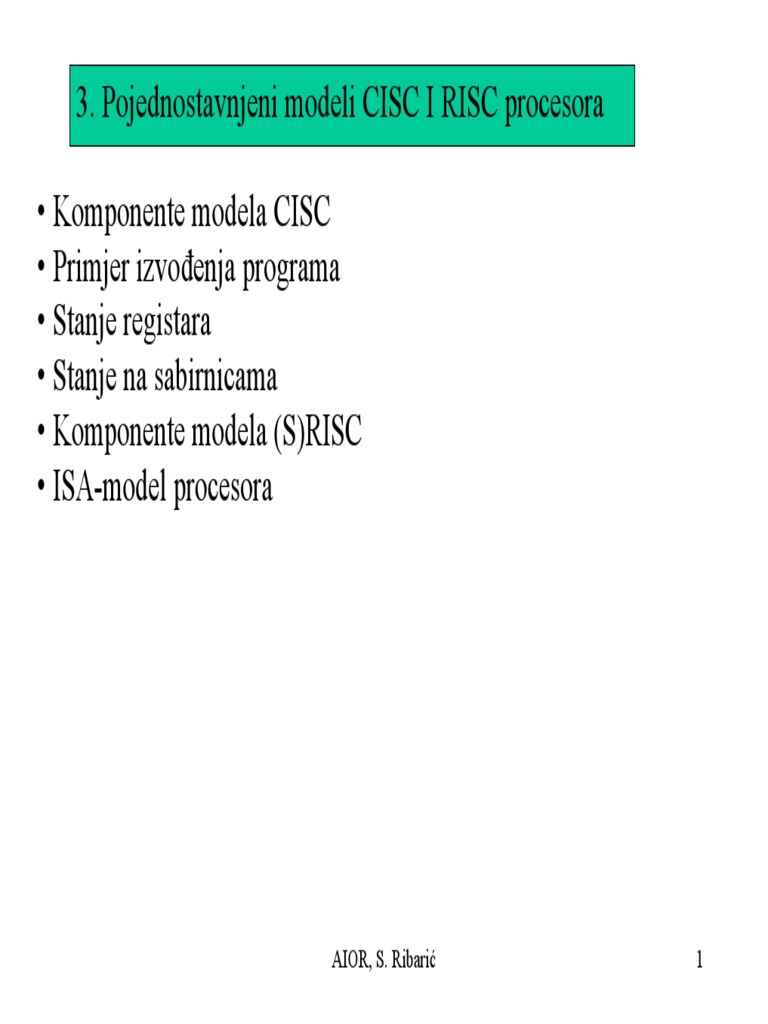 Pojednostavnjeni Model Cisc PDF | PDF