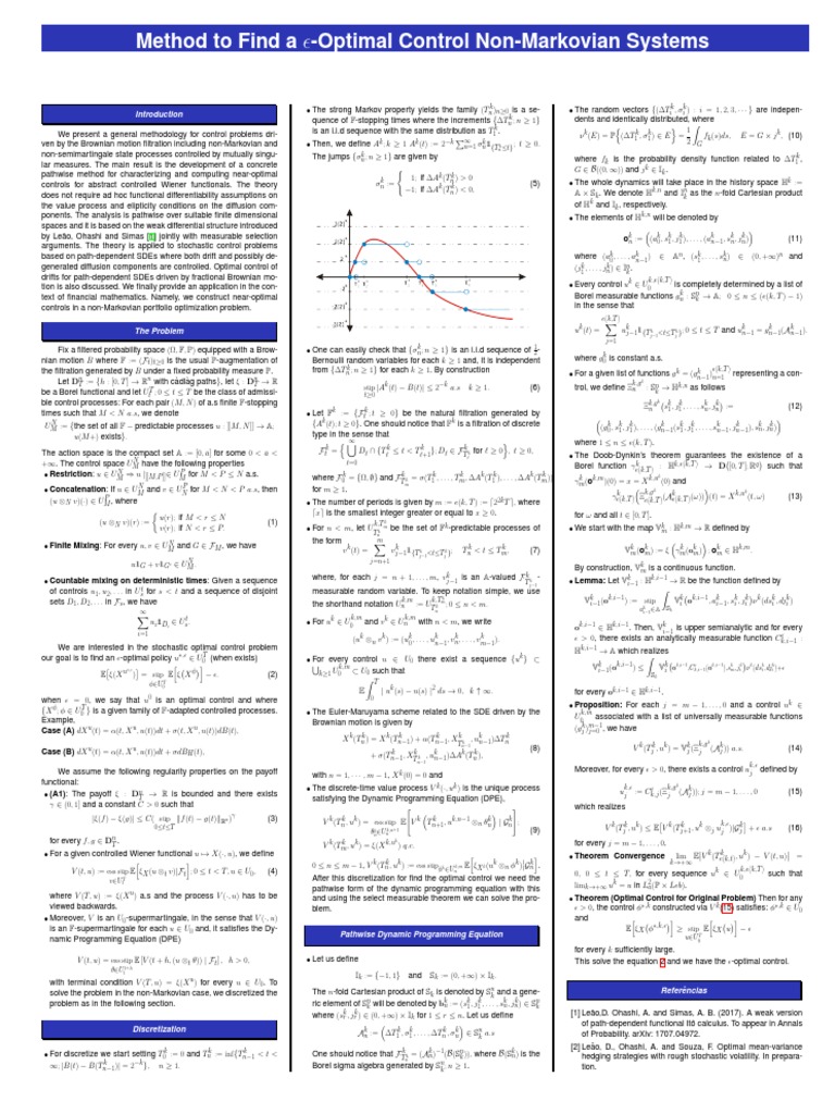 Method To Find A - Optimal Control Non-Markovian Systems | PDF | Stochastic Differential ...