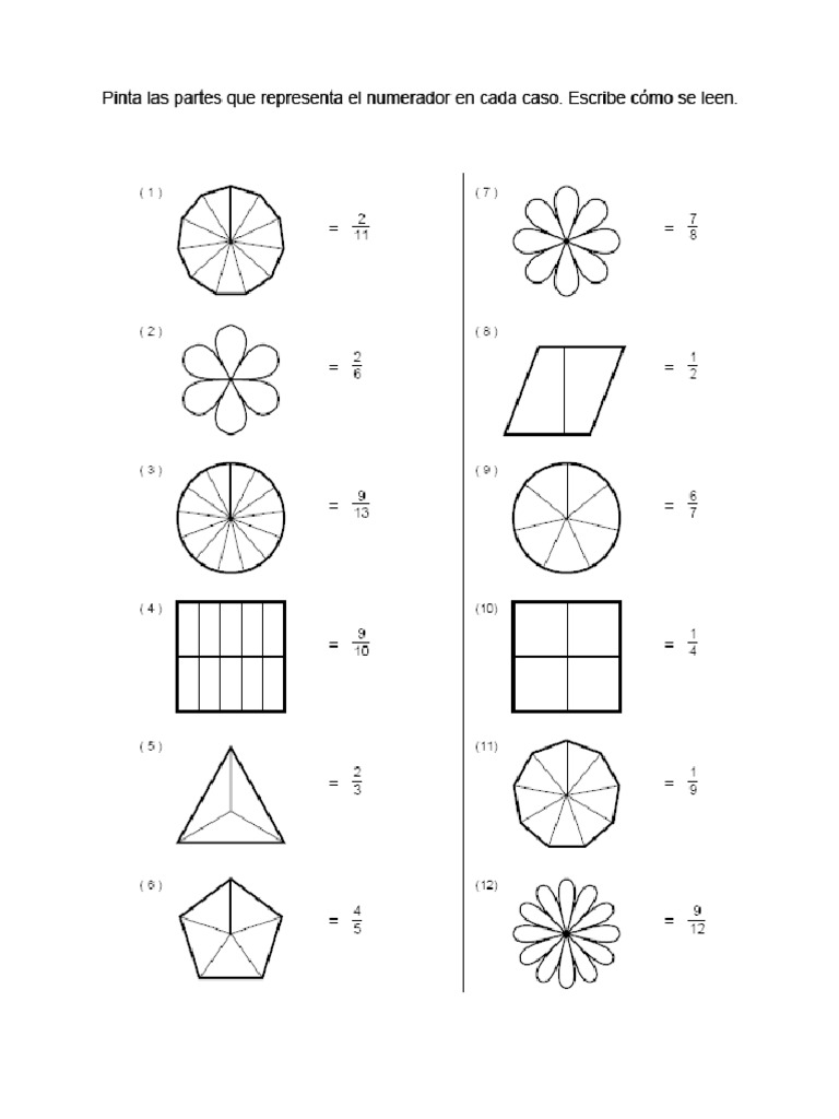 Colorear Fracciones | PDF