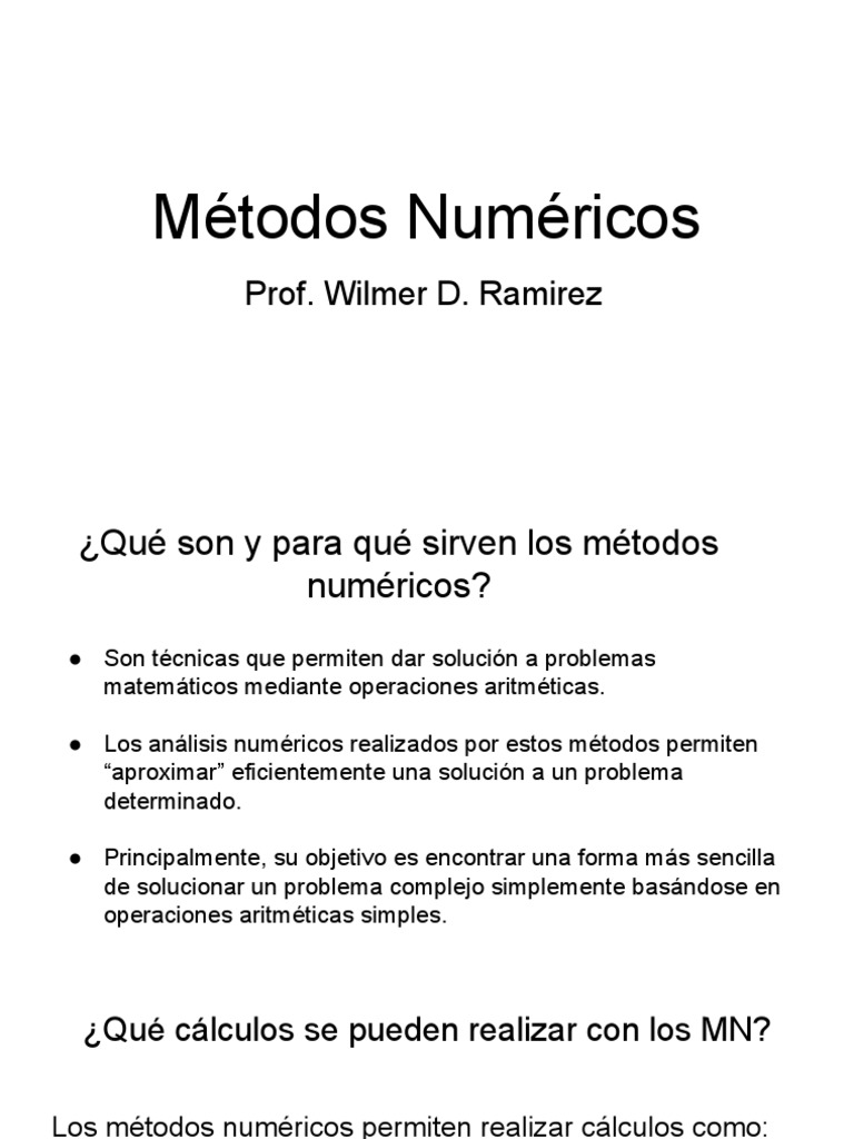 Metodos Numericos 2018-II | PDF | Análisis numérico | Ciencia computacional