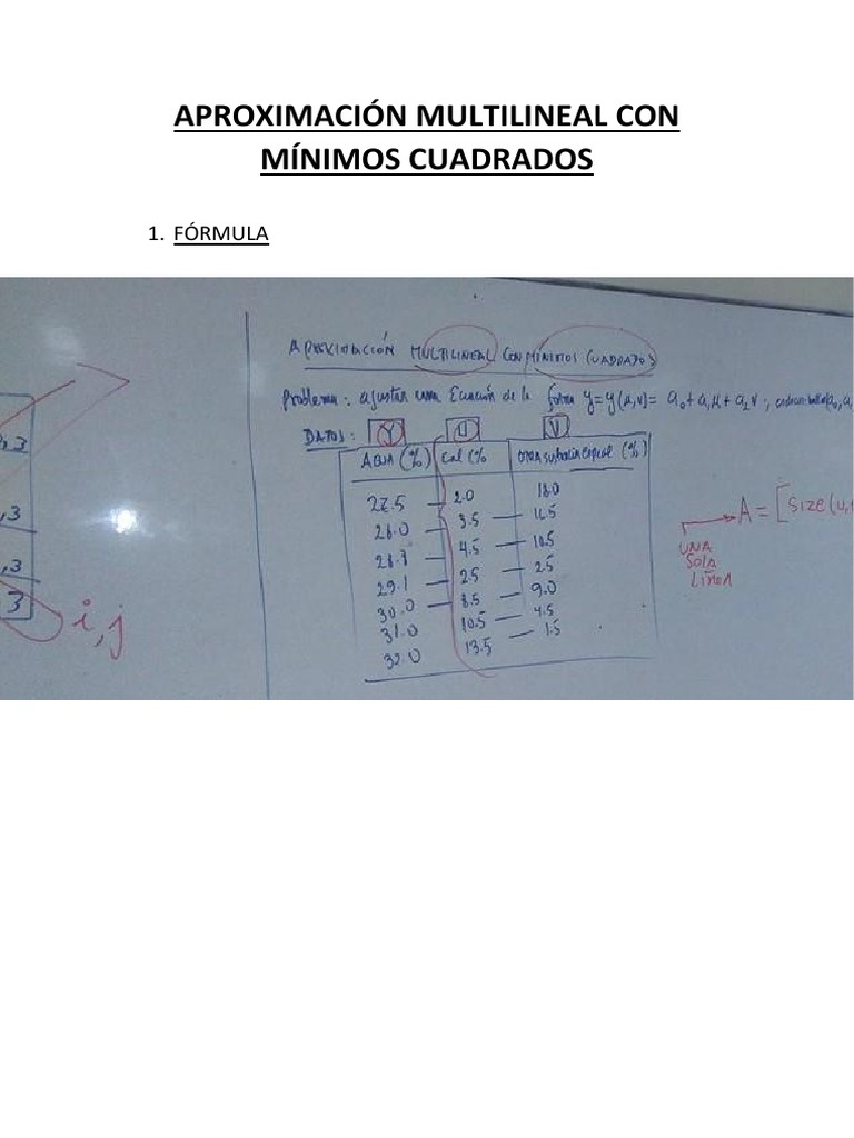 Aproximación Multilineal Con Mínimos Cuadrados Ok | PDF