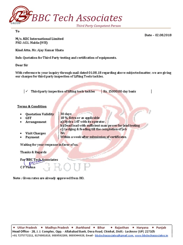 BBC Tech Associates: Third Party Competent Person | PDF