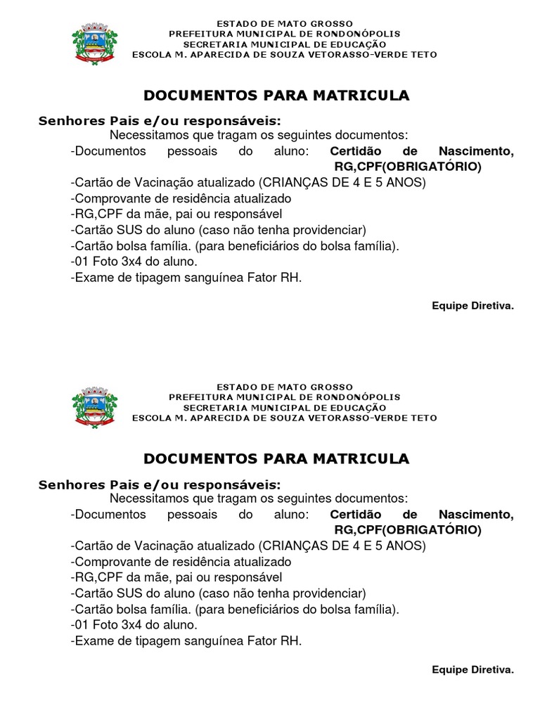 Documentos Matriculas | PDF