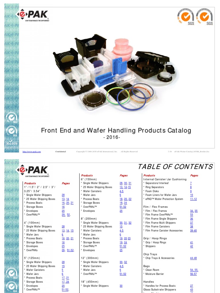 Epak Wafer Catalog | PDF | Wafer (Electronics) | Industrial Processes
